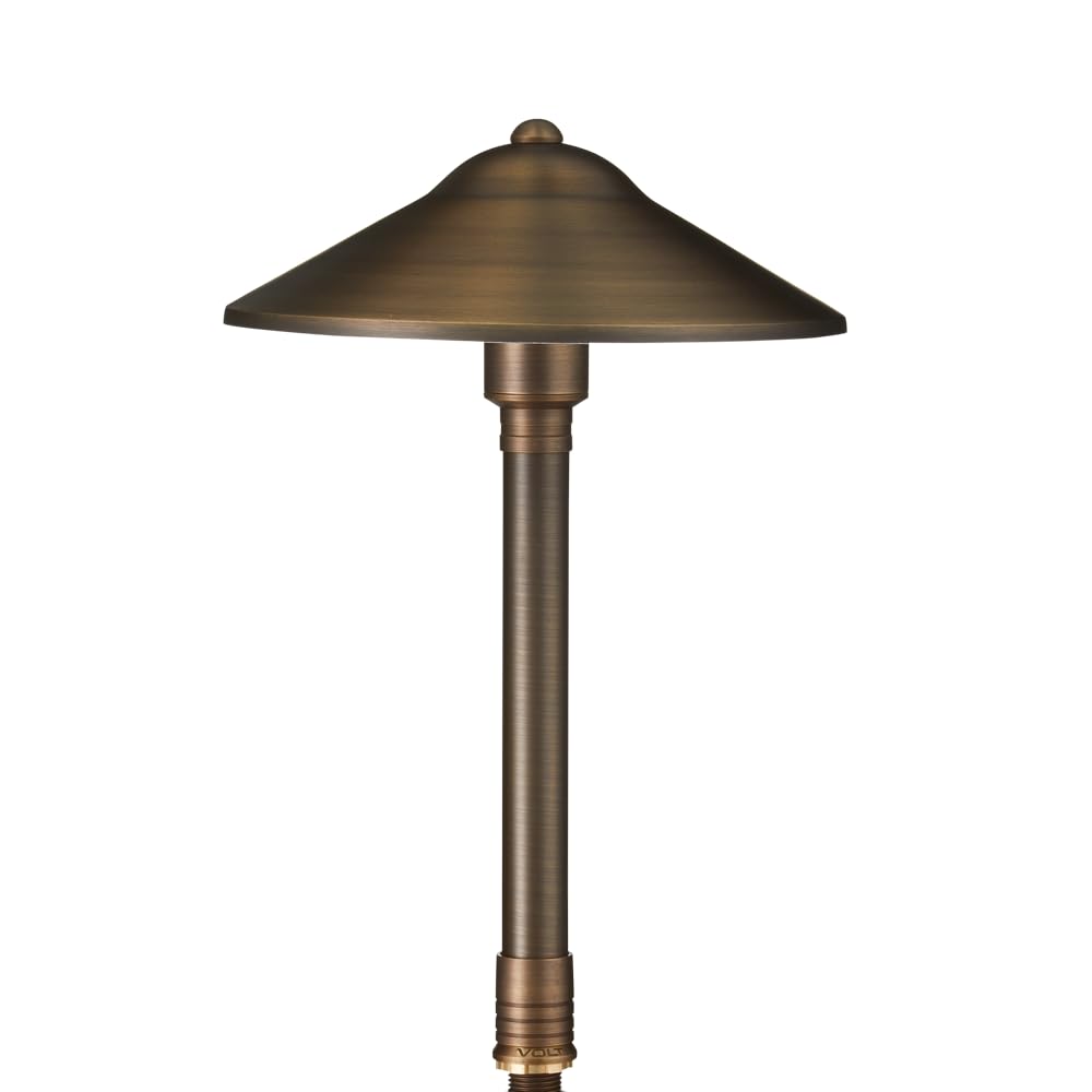 VOLT Max Spread 12V Solid Brass Mini Path Light (15" Tall, 9" Shade ...