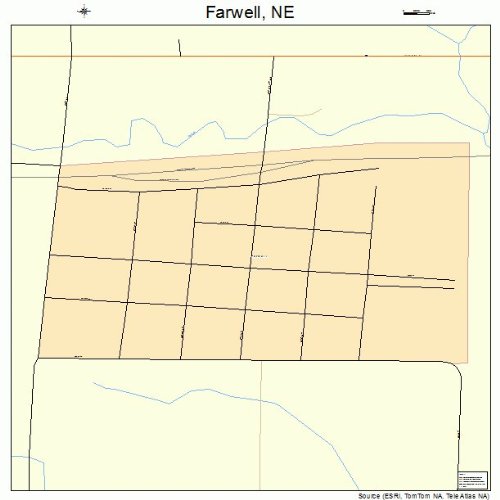 Large Street & Road Map of Farwell, Nebraska NE - Printed poster size ...