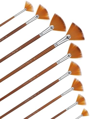 Amazon.com: Artist Fan Paint Brushes Set 9pcs - Soft Anti-Shedding ...