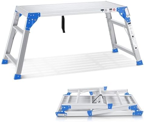 Gorilla Ladders 47.25 in. x 12 in. x 20 in. Aluminum Slim-Fold Work ...