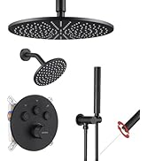VANFOXLE Shower Faucet Set Matte Black Shower System,Push Button ...