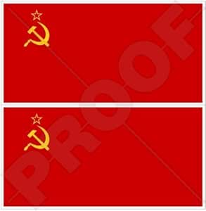Amazon.com: SOVIET UNION Flag USSR Communist Russia, RUSSIAN 4,3 ...