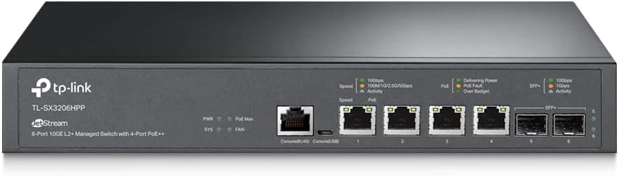 Amazon.com: TP-Link TL-SX3206HPP | 6 Port 10G L2+ Managed PoE Switch ...
