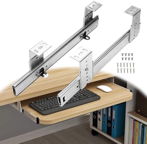 Under Desk Keyboard Slides – Heavy Duty Drawer Slides with Installation ...