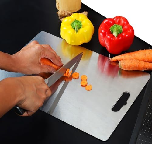 Buy UrbanFix Stainless Steel Chopping Board for Kitchen, Heavy Duty ...