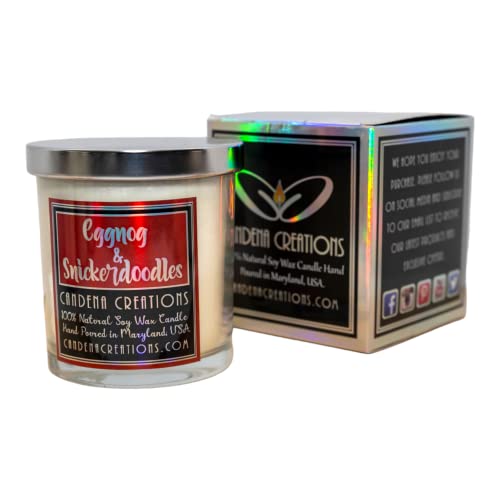 Amazon.com: Candena Creations Eggnog & Snickerdoodles Candle, Scented ...