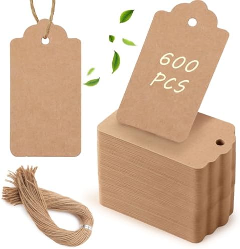 Amazon.com: 1000-Pack Small Kraft Paper Gift Tags with Holes, Sturdy ...