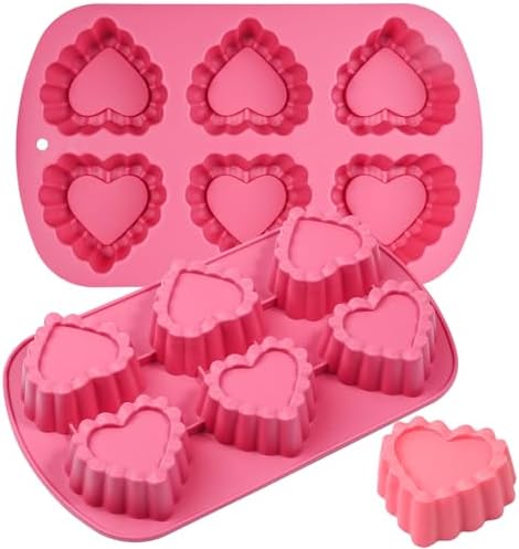Amazon.com: SILIVO Silicone Heart Shaped Muffin Pan (2 Pack) - Nonstick ...