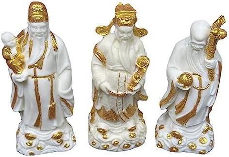 Amazon.com: oarehol Set of 3 Fu Lu Shou Statues,Feng Shui Decor Three ...