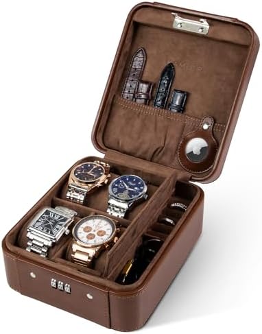 Amazon.com: KAMIER Watch Travel Case for Men and Women- 4 Watch Storage ...