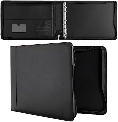 7 Ring Business Check Binder with Zipper for Checkbooks Organization ...
