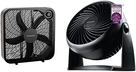 PELONIS 3-Speed Box Fan For Full-Force Circulation With Air Conditioner ...