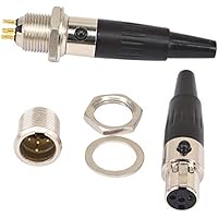 Amazon.com: 4 Pin Mini XLR TA4F Male Female Panel Mount Socket Connector Mic Audio Socket Mini ...