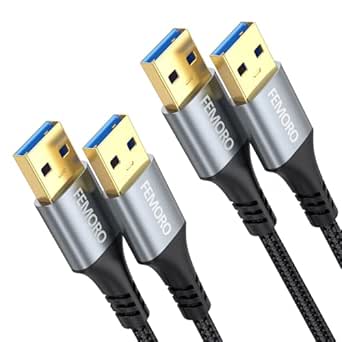 Amazon.com: FEMORO USB to USB Cable 3ft 2 Pack, USB A to USB A Cables ...