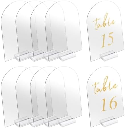 Amazon.com: Chunful 20 Pack Clear Arch Acrylic Sign Acrylic Wedding ...