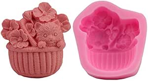 Amazon.com: YISHUN Flower Basket with Dog Cake Mould Candle Ice Soap ...