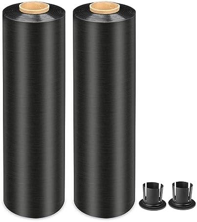 MasterSpec Black Plastic Stretch Wrap Film 2 Piece, 50cm x 400m Durable ...