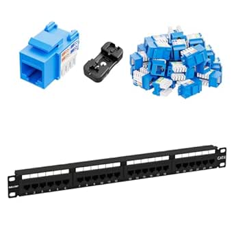 Amazon.com: iwillink 25 Pack Blue Cat6 RJ45 Keystone Jacks with Punch ...