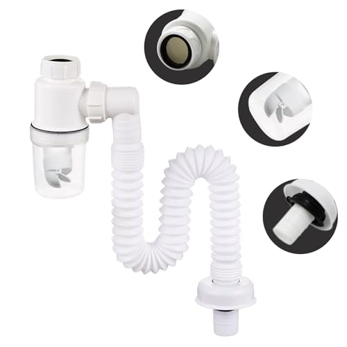ICEBLUEOR Flexible Waste Pipe, Anti-Odour Sink Waste Trap, 1 1/4 ...