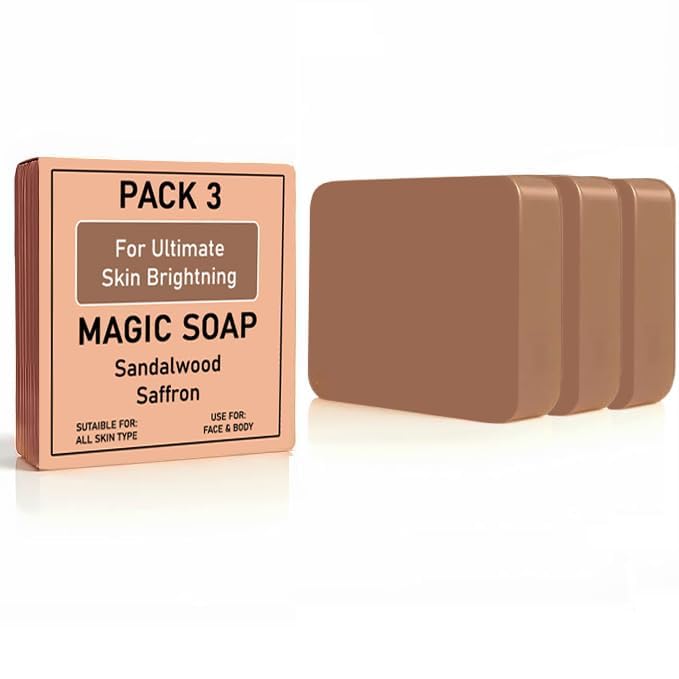Buy 3 PACK Magic Soap Tan Removal | Soaps Sandalwood & Saffron Magic ...