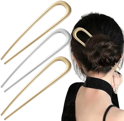 Amazon.com : Lusofie 2Pcs French Hair Pins Large U-Shaped French Hair ...