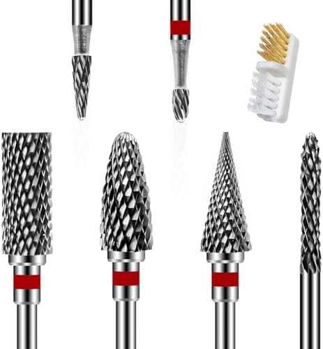 Amazon.com: 6PCS Nail Drill Bits Set with Cleaning Brush, 3/32 inch ...