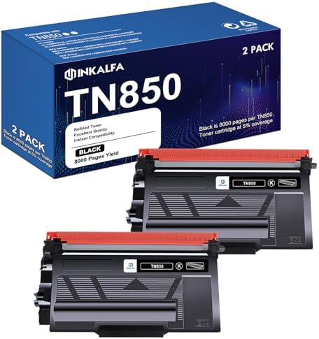 TN850 TN-850 TN 850 High Yield Toner Cartridge 2 Pack Black Replacement ...