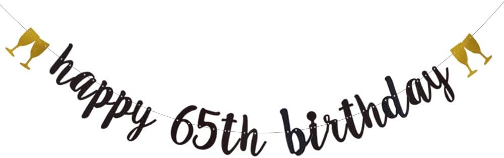 Amazon.com: Happy 65th Birthday Banner,Pre-Strung, 65TH Birthday Party ...