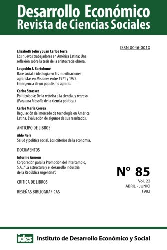 Desarrollo Económico. Número 85: Revista de Ciencias Sociales. Volumen ...