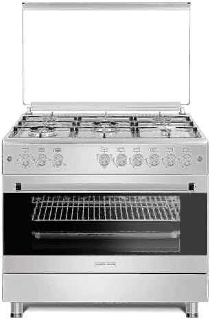 General Goldin Stylish Series Gas Cooker with 5 Burners, 2 Fans, Cast ...
