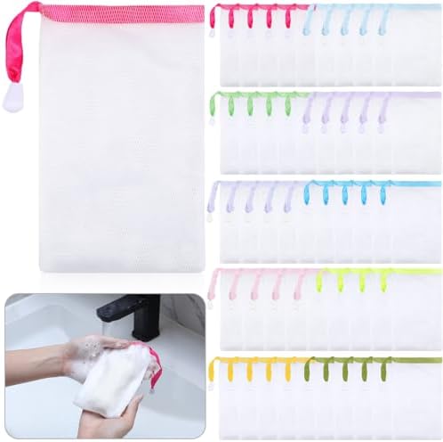 Amazon.com: Sunnyray 50 Pcs 10 Colors Mesh Soap Bags Handmade Soap ...