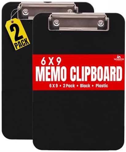 Amazon.com : 1InTheOffice Mini Clipboard, 6x9 Clipboard, Plastic ...