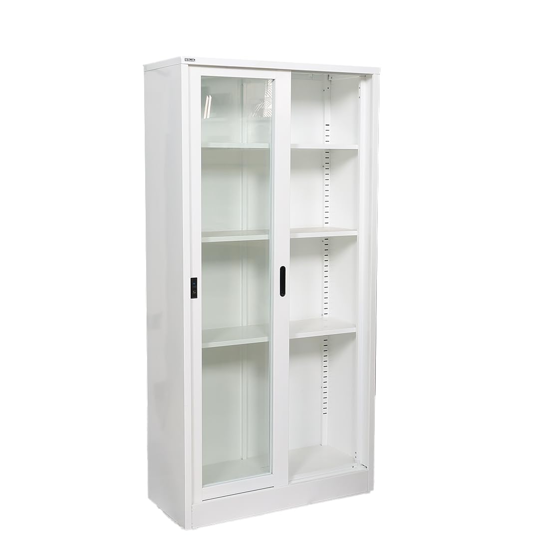 Buy RIGID Glass and Steel Sliding Door Metal Filing Cupboard with Key ...