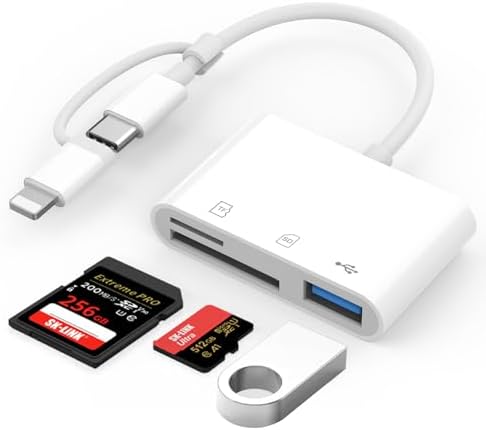 3 in 1 SD Card Reader for iPhone/iPad, Memory Card Reader With SD and ...