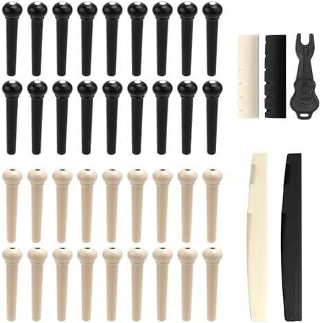36pcs Guitar Bridge Pins with Bridge Pin Puller Remover, Guitar Pegs ...