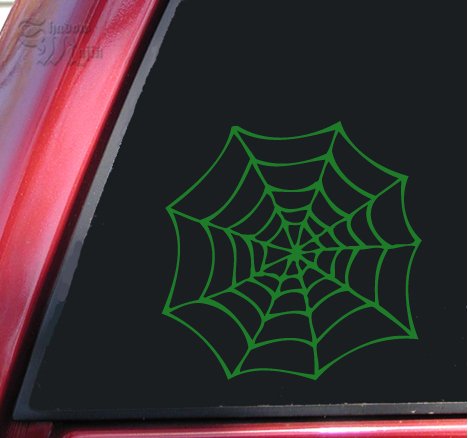 Amazon.com: ShadowMajik Spider Web Vinyl Decal Sticker (6" X 6", Green ...