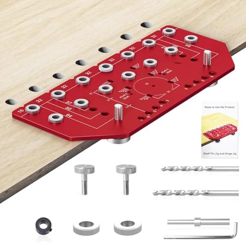 Shelf Pin jig and Hinge Jig 2-in-1, 1/4" And 5mm Metal Drilling Jig ...