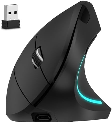Amazon.com: Delton Ergonomic Vertical Rechargeable Wireless Mouse with ...