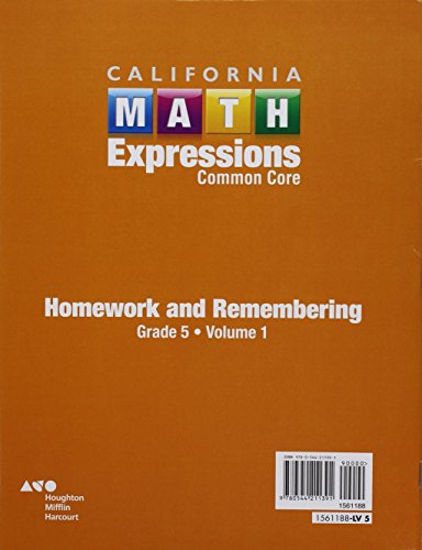 Snapklik.com : Homework And Remembering Workbook, Volume 1 Grade 5