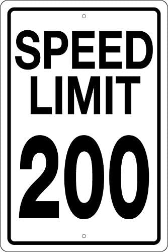Amazon.com: SIGNCHAT Speed Limit 200 Sign Nascar Garage Racing Drag ...