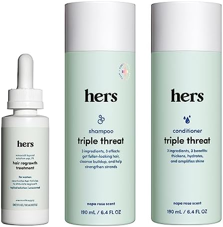 Amazon.com : Hers Thick Fix Shampoo, Conditioner and Minoxidil Serum ...
