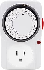 Indoor Mechanical Outlet Timer, 3 Prong Timers for Electrical Outlets ...