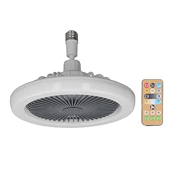 Mini Ceiling Fan with Light, E27 Socket Enclosed Ceiling Fan with ...