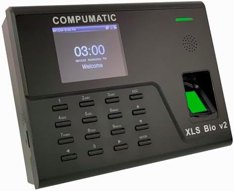 Amazon.com: COMPUMATIC XLS Bio v2 Biometric Fingerprint Time Clock System, WiFi, CompuTime101 ...