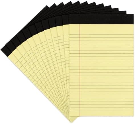 Amazon.com : Goefun 12 PCS Yellow Legal Pads 8.5 x 11-50 Sheets per ...