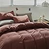 Amazon.com: CLOTHKNOW Brick Red Full Size Comforter Sets 3Pcs Rust Red ...