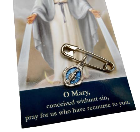 Amazon.com: TINY Miraculous Medal Safety Pin, Happy Marriage Protection ...