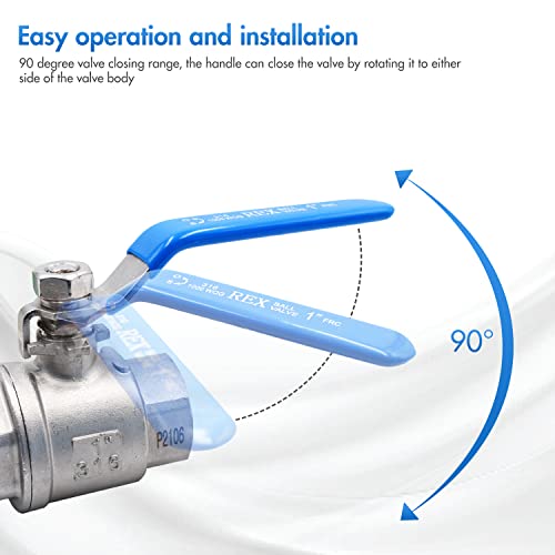 VAV 11/4" Ball Valve Full Port, 316 Stainless Steel, with Blue Vinyl ...