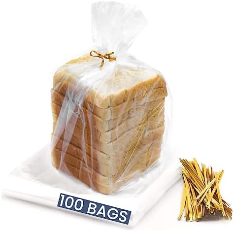 Amazon.com: Reusable Plastic Bread Bags for Homemade Bread - 100 Pack ...