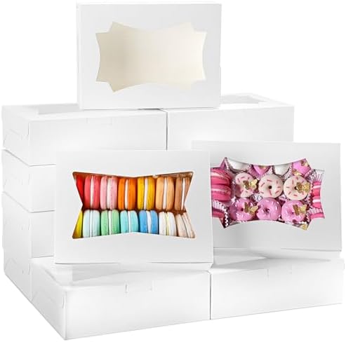 Amazon.com: 50 Pack 6x6 Dessert Boxes with Window, Bulk Bakery ...